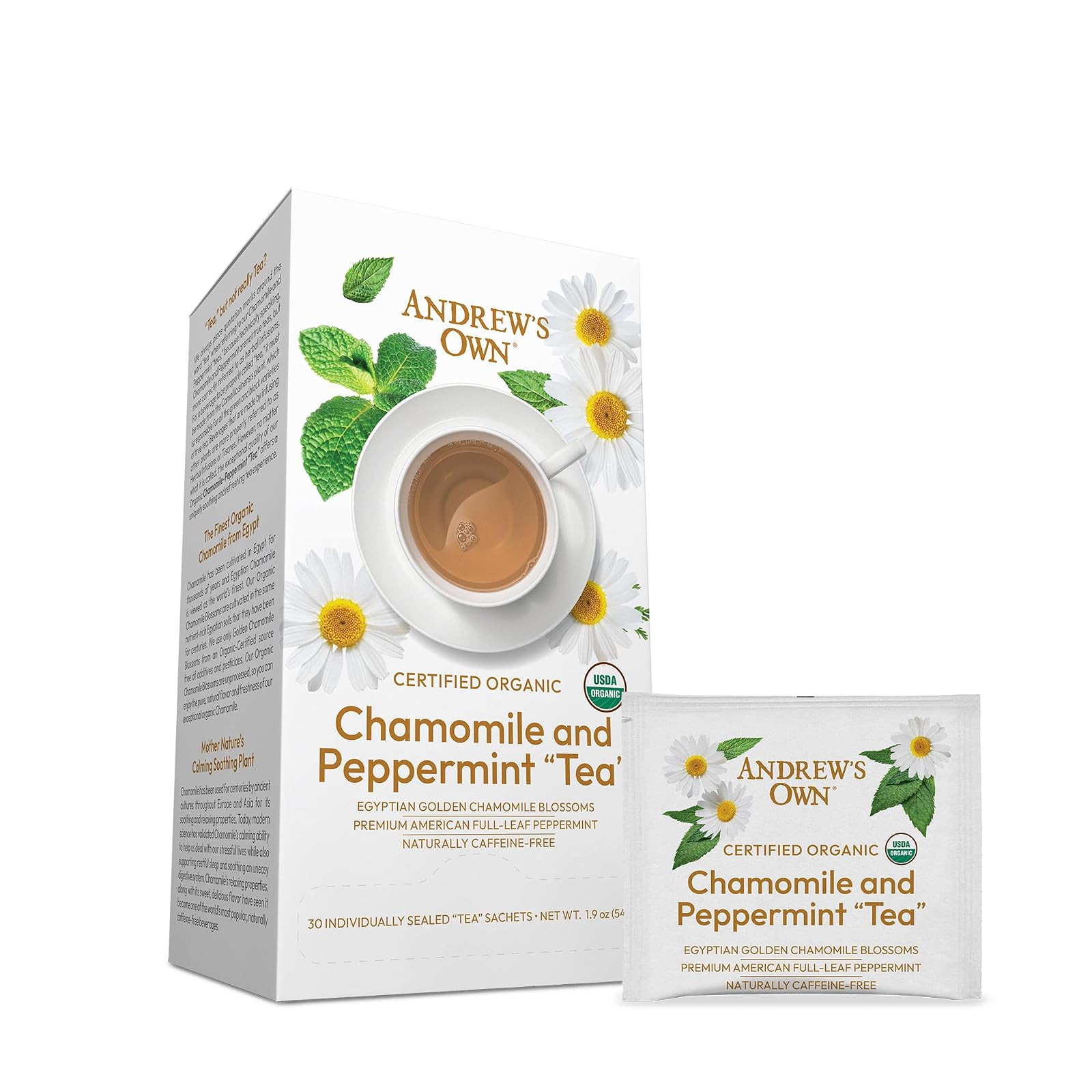 organic chamomile peppermint tea sachets
