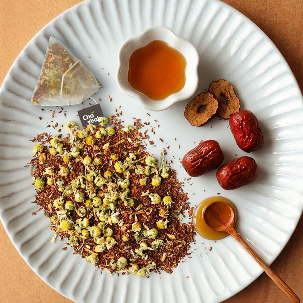 organic chamomile rooibos herbal infusion
