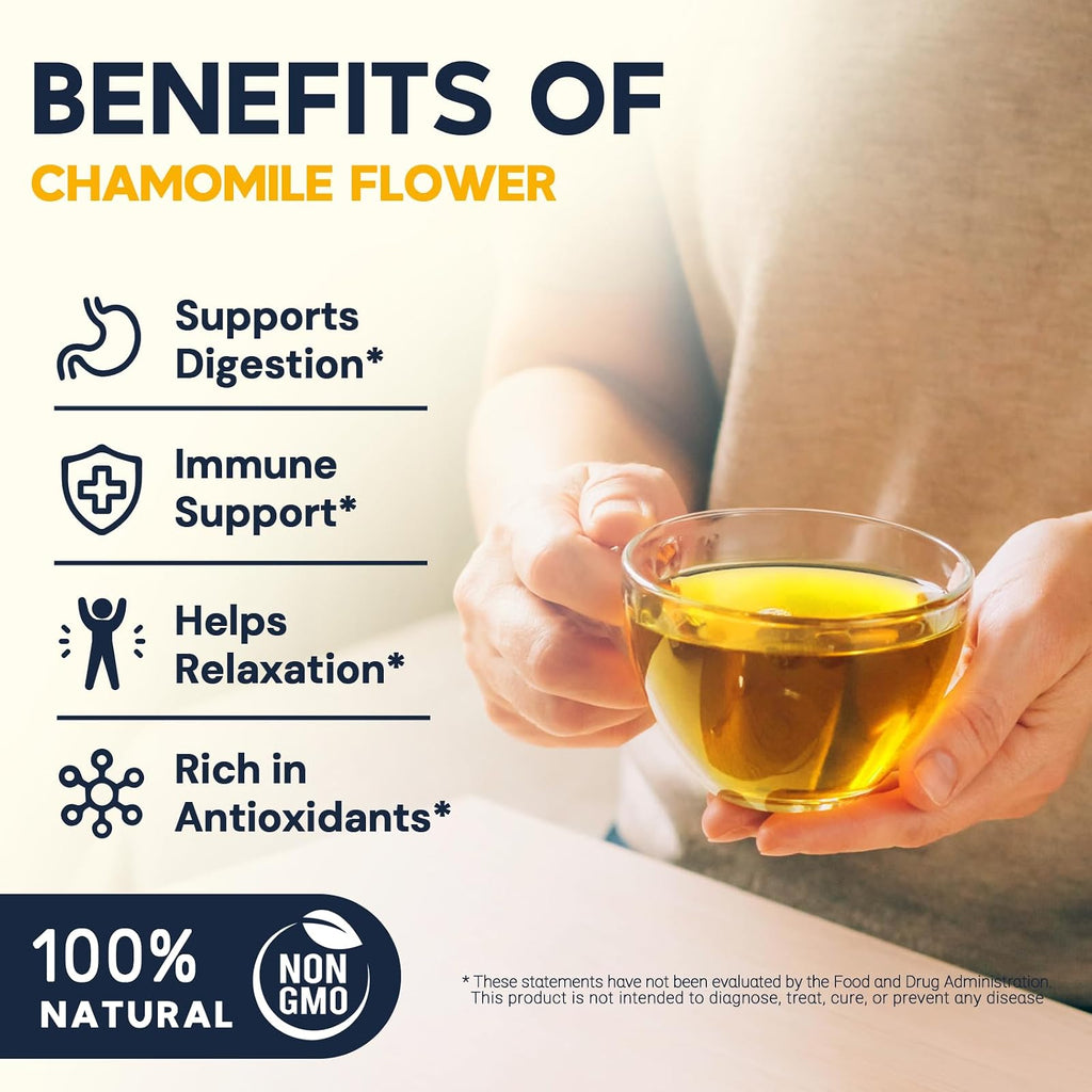 Organic chamomile tea bags for calming effects