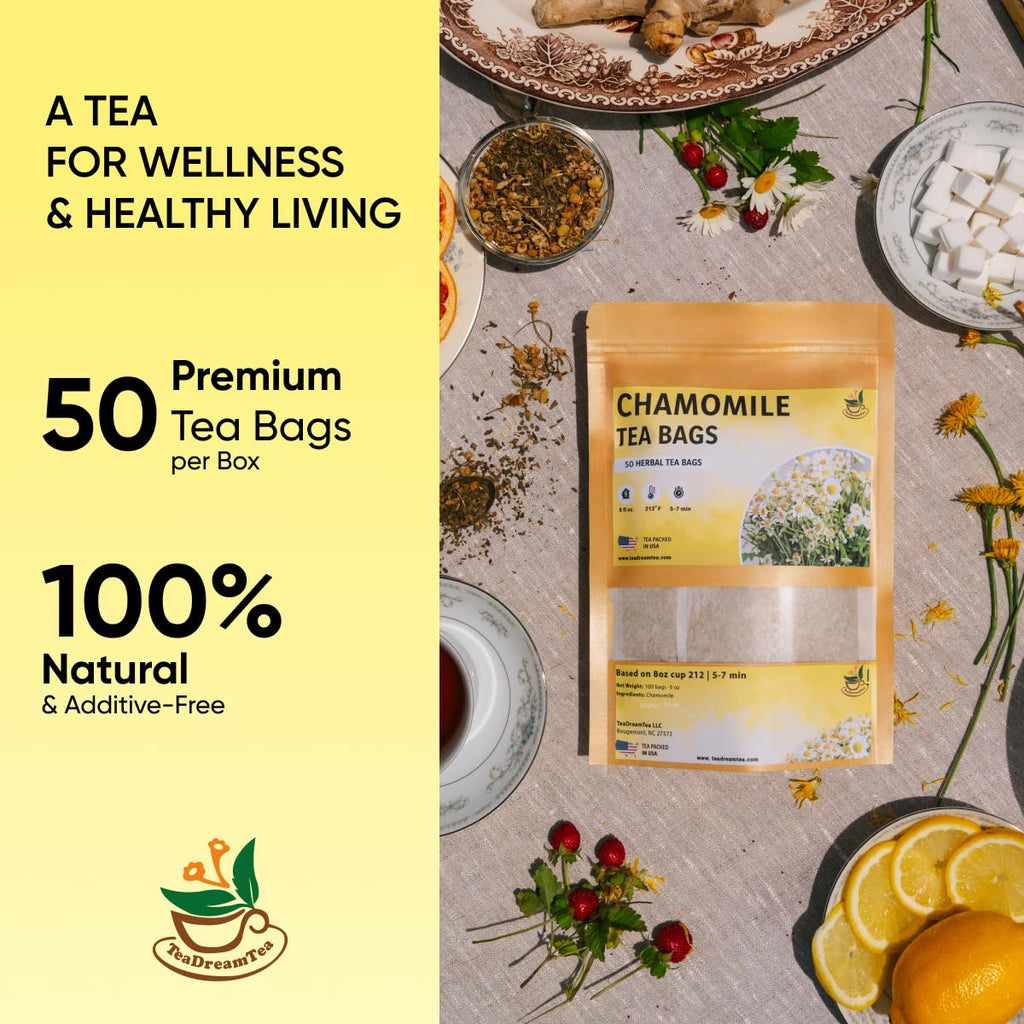Organic chamomile tea bags for sleep