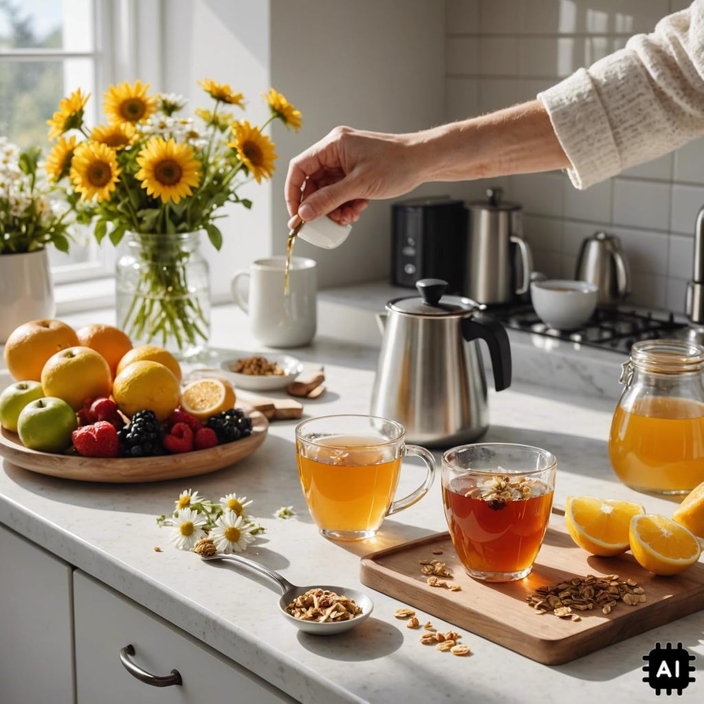 Organic chamomile tea bags for soothing