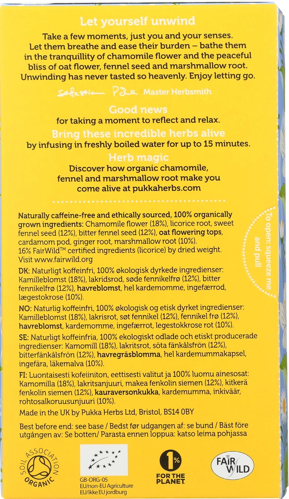 organic chamomile tea blend