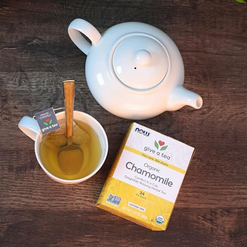 organic chamomile tea for a peaceful night