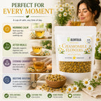 Organic chamomile tea for calming effects