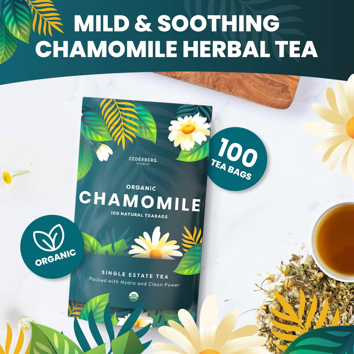 organic chamomile tea for relaxation