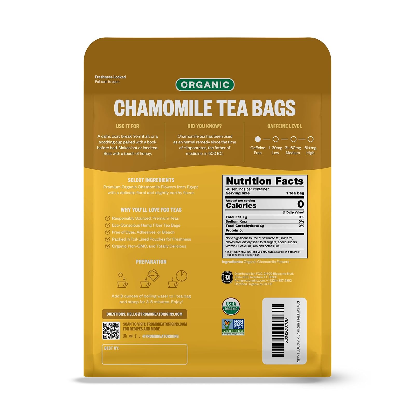 organic chamomile tea for relaxation