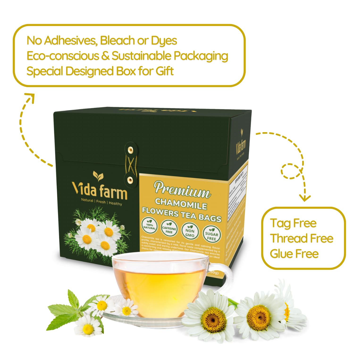 organic chamomile tea for wellness