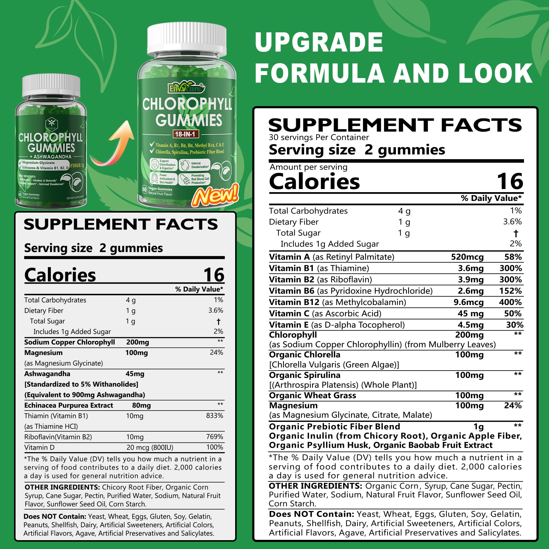 organic chlorella in chlorophyll gummies