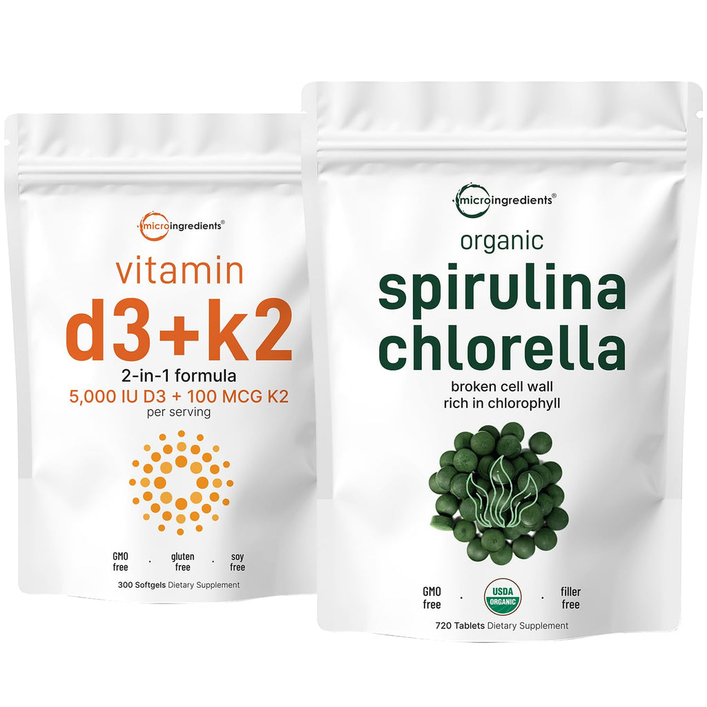 Organic chlorella spirulina tablets