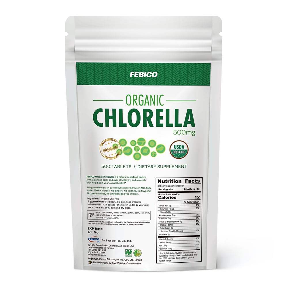 organic chlorella tablets for detox