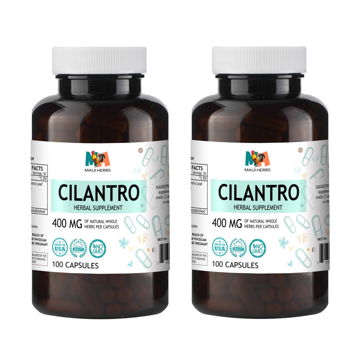 Organic cilantro capsules for health