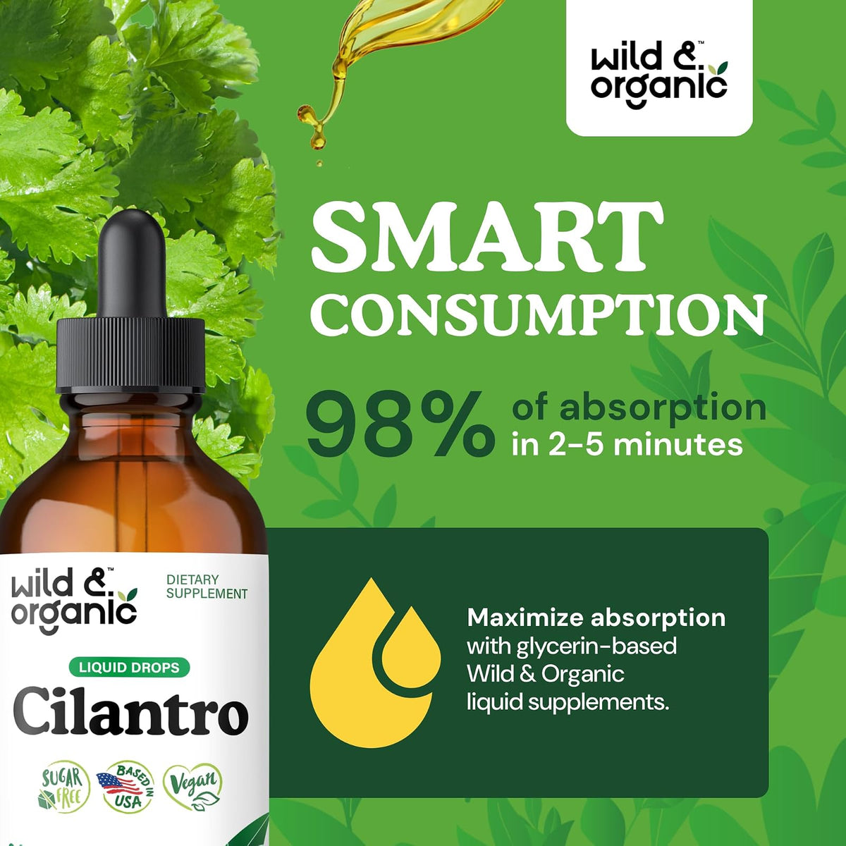 Organic cilantro tincture for wellness
