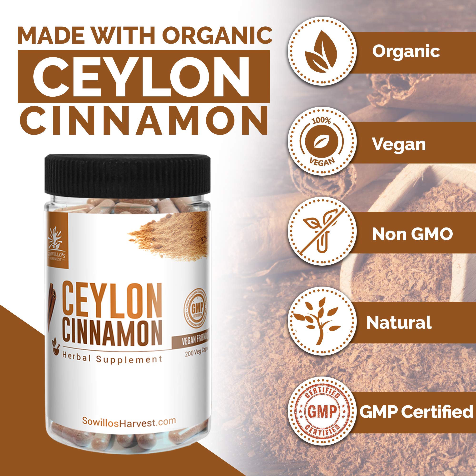 Organic cinnamon capsules for wellness