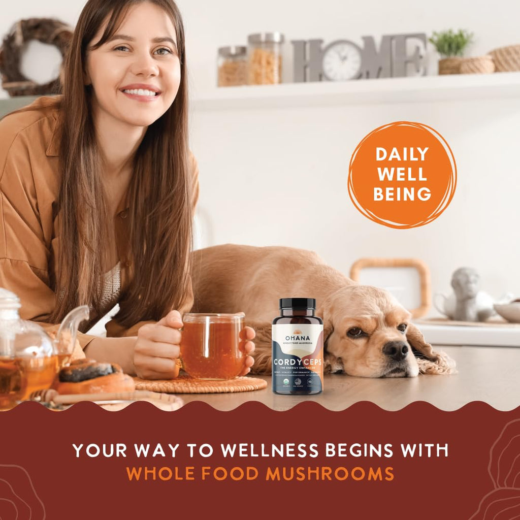 Organic Cordyceps capsules for energy