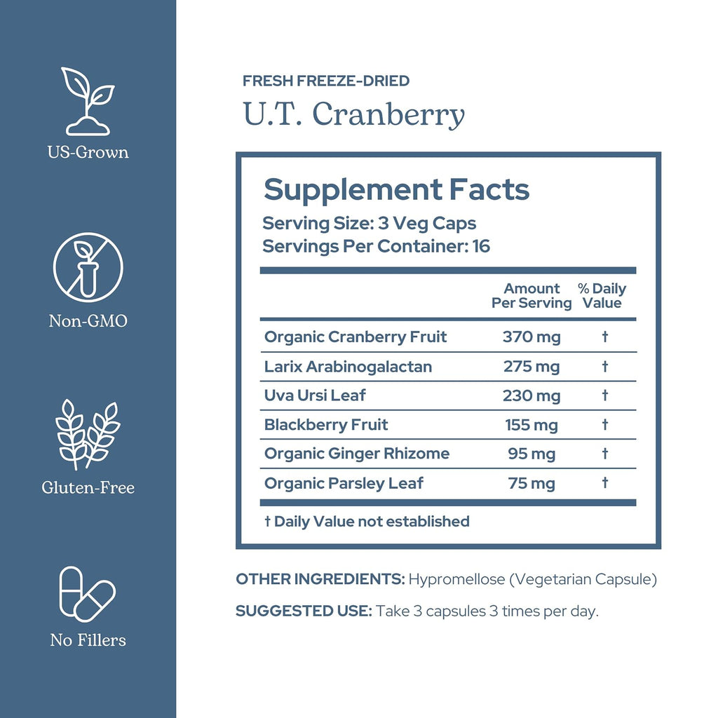 Organic cranberry supplement for women