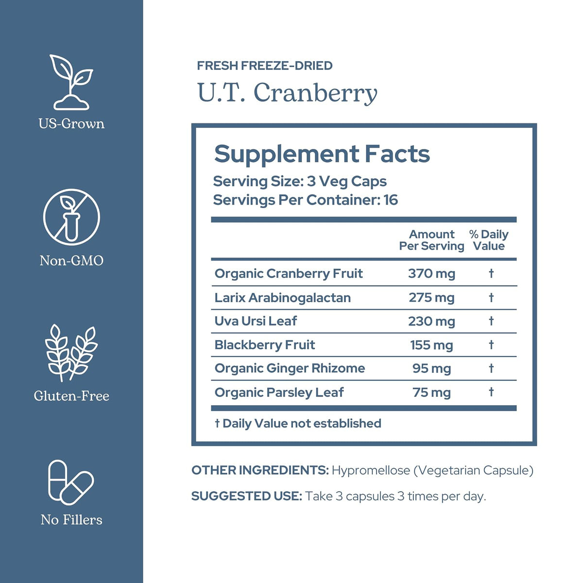 Organic cranberry supplement for women
