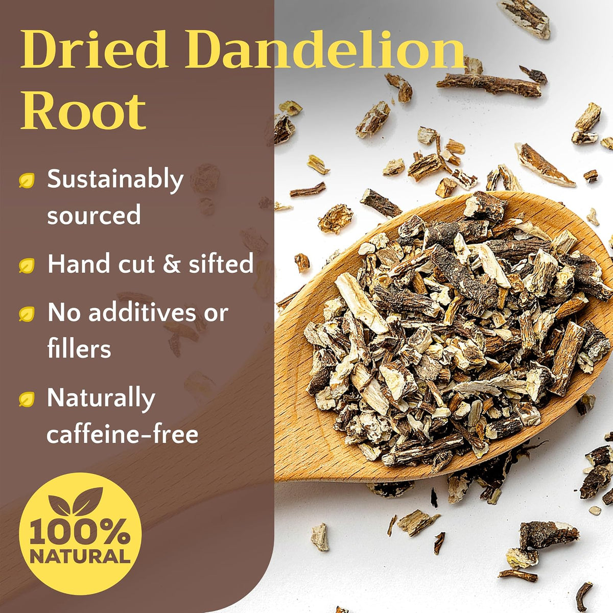 Organic cut and sifted dandelion tea