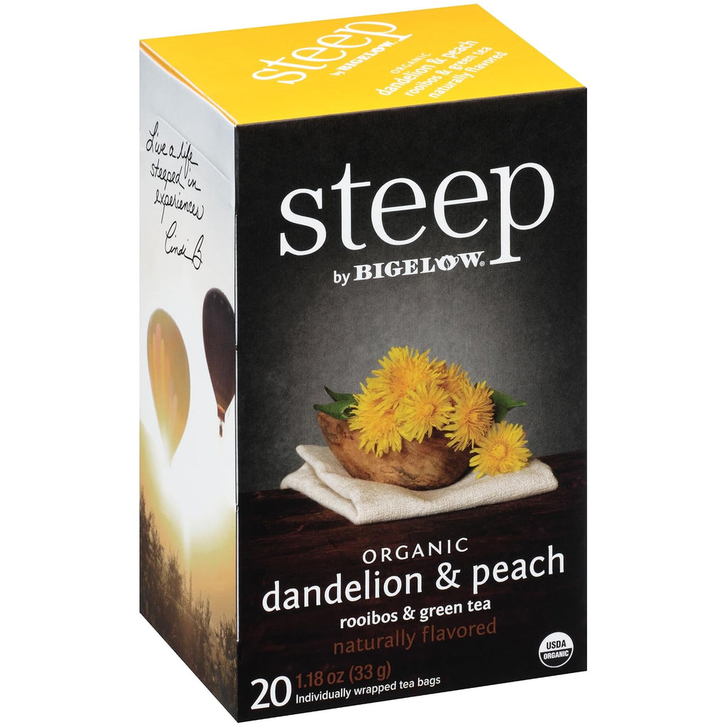 organic dandelion peach herbal tea