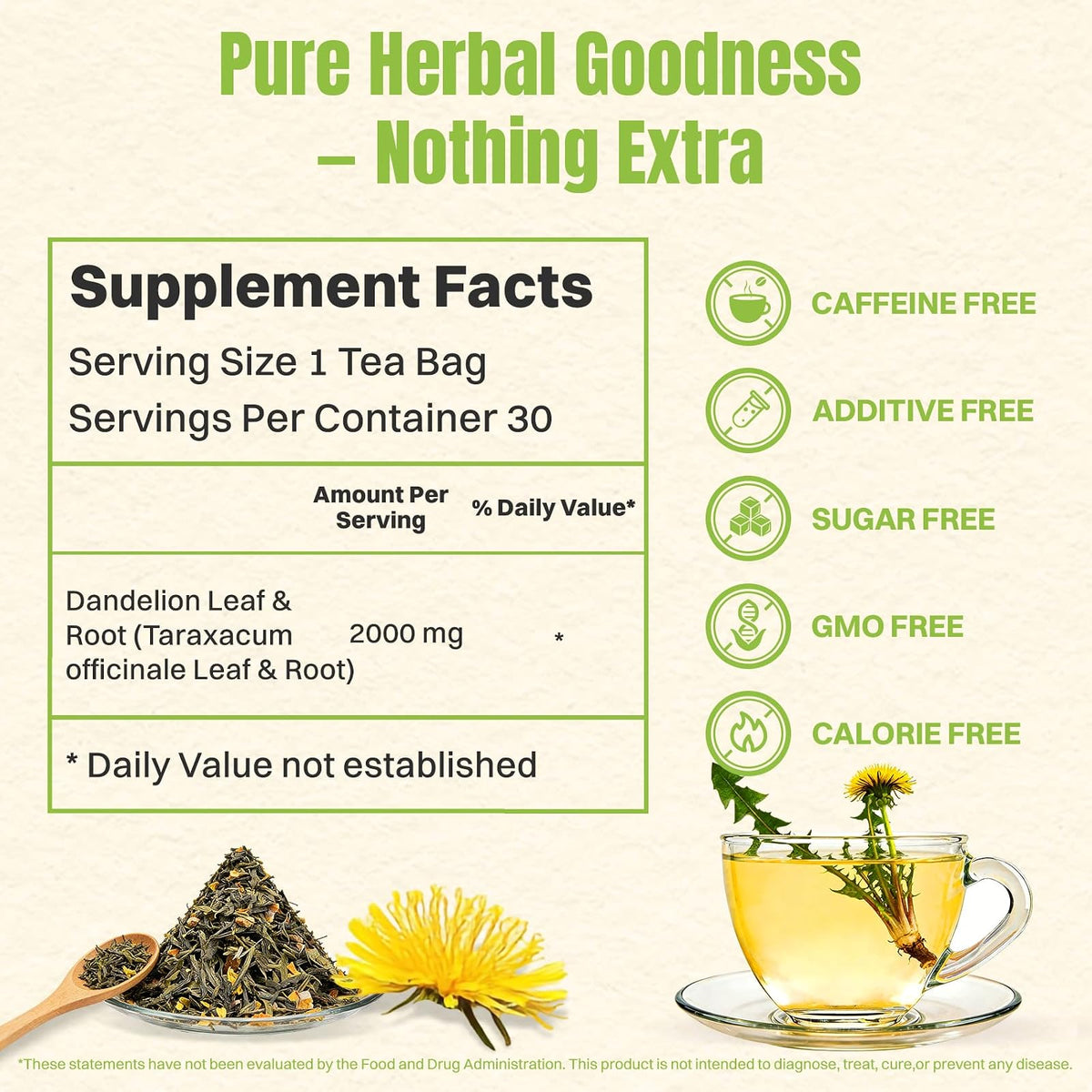organic dandelion root herbal tea