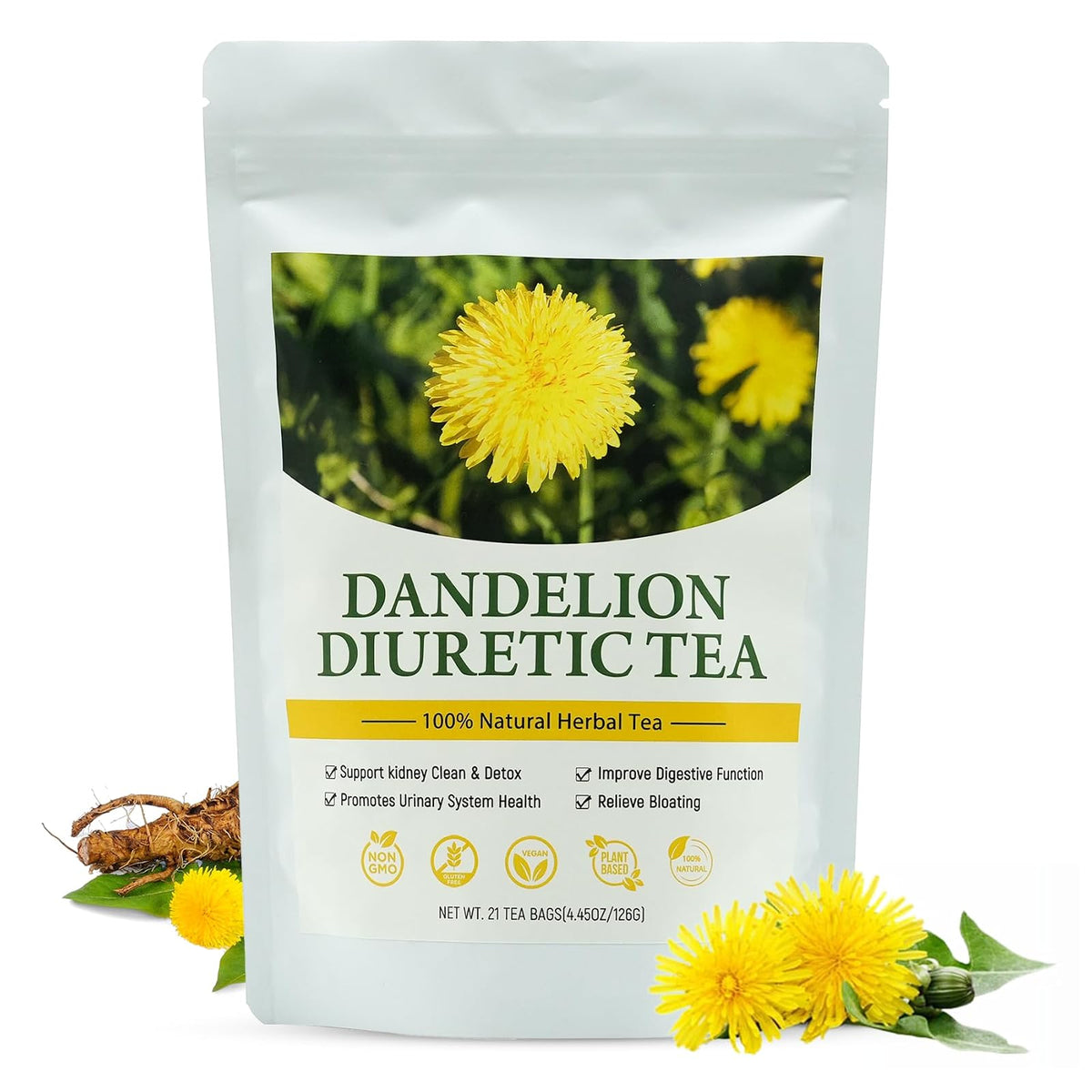 Organic dandelion root tea bags