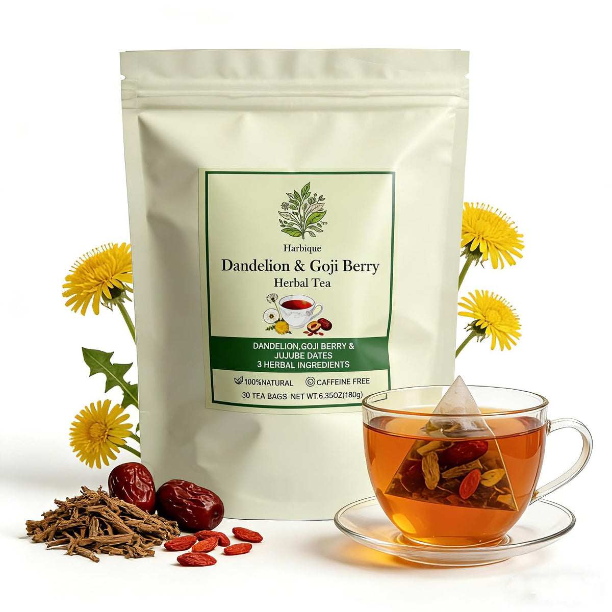 organic dandelion root tea bags