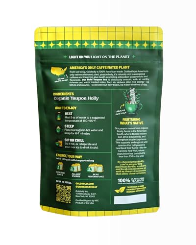 Organic dark roast yaupon tea bags