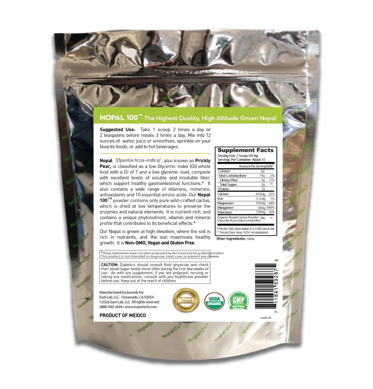 Organic dietary fiber supplement Canada