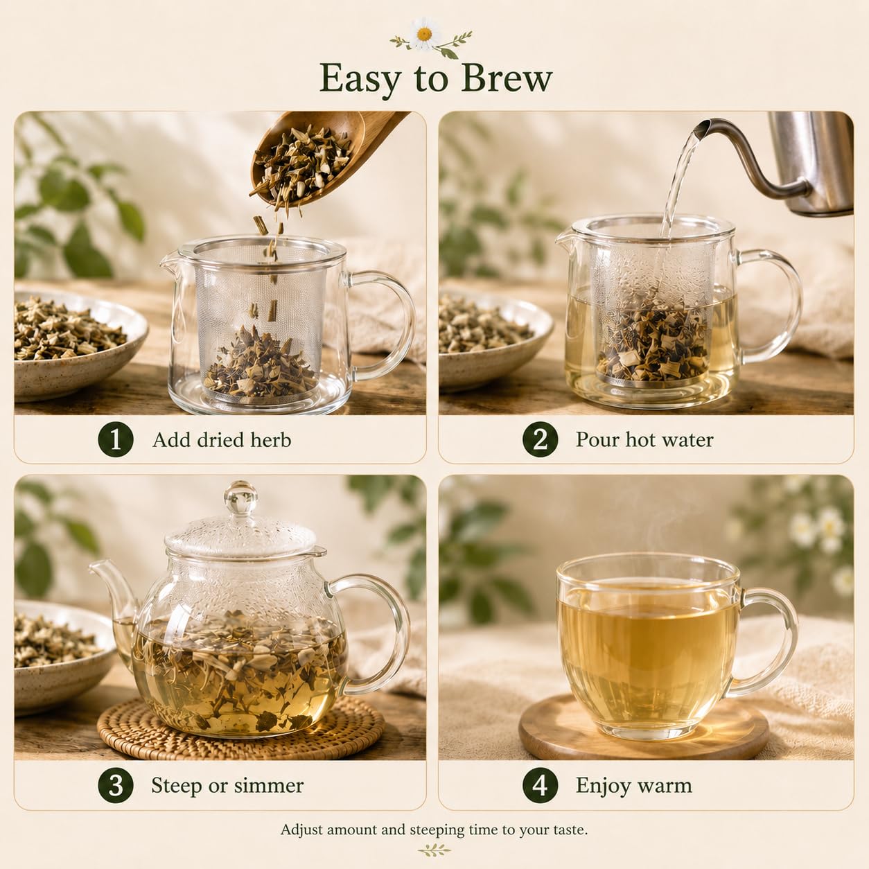 organic dried herb for brewing tea
