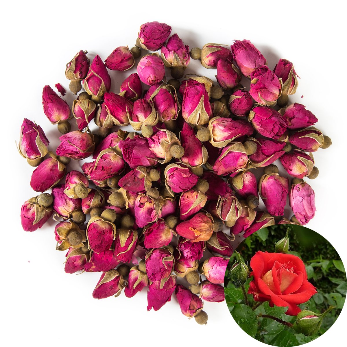 organic dried red rose buds tea