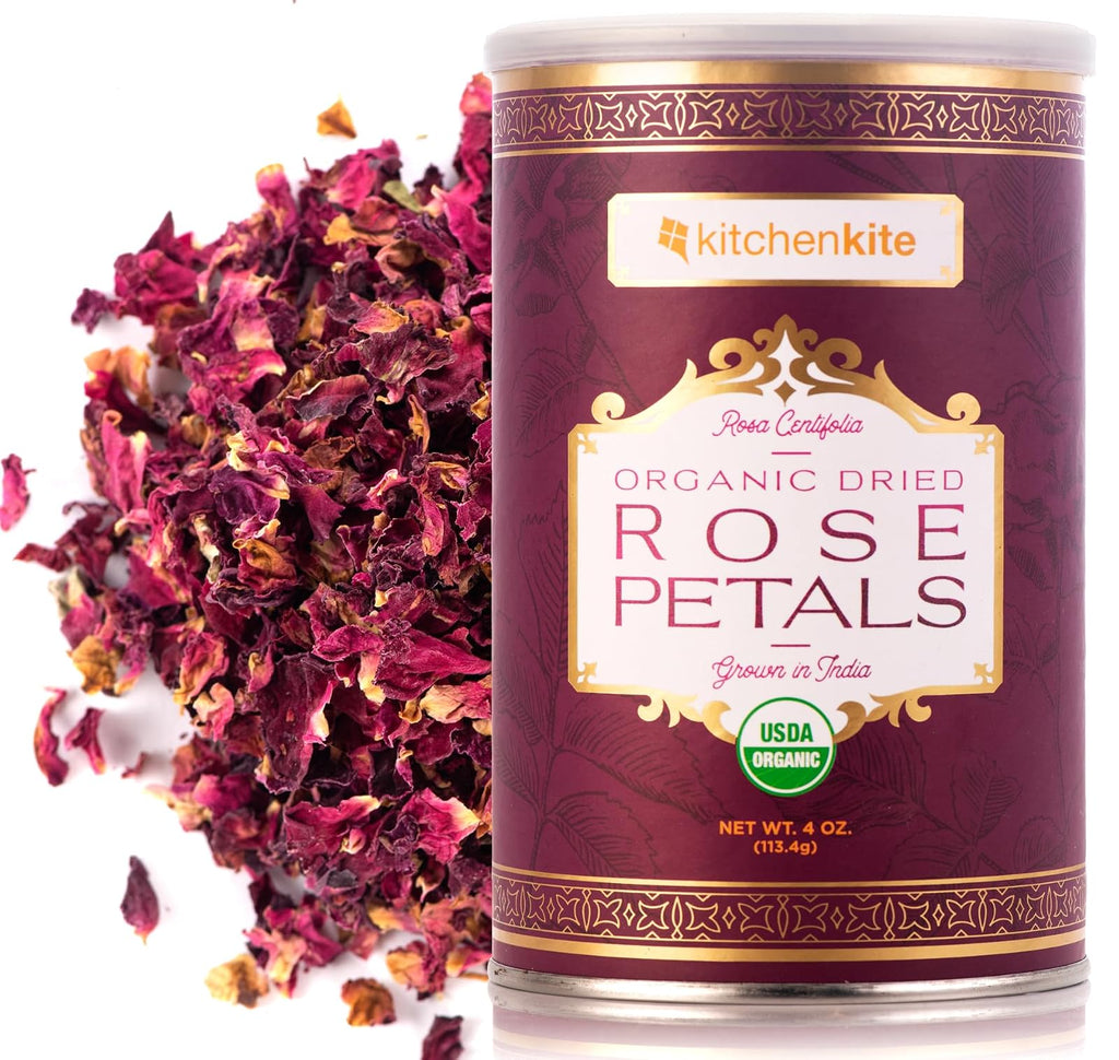organic dried red rose petals