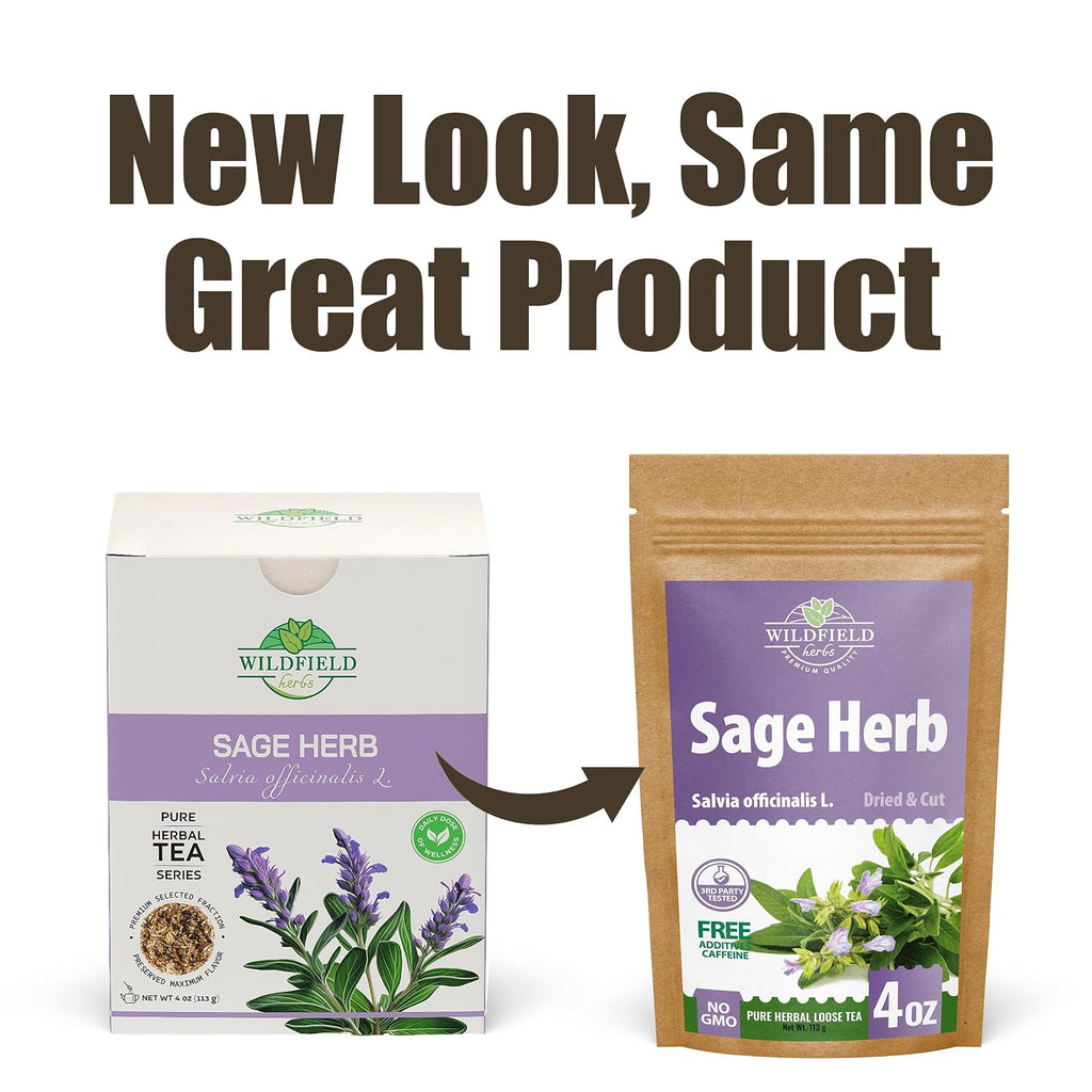 Organic dried sage for herbal infusions