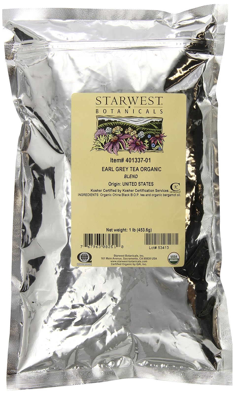 organic Earl Grey herbal tea blend