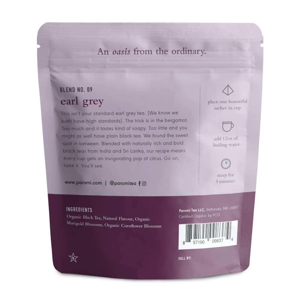 organic Earl Grey tea for relaxation