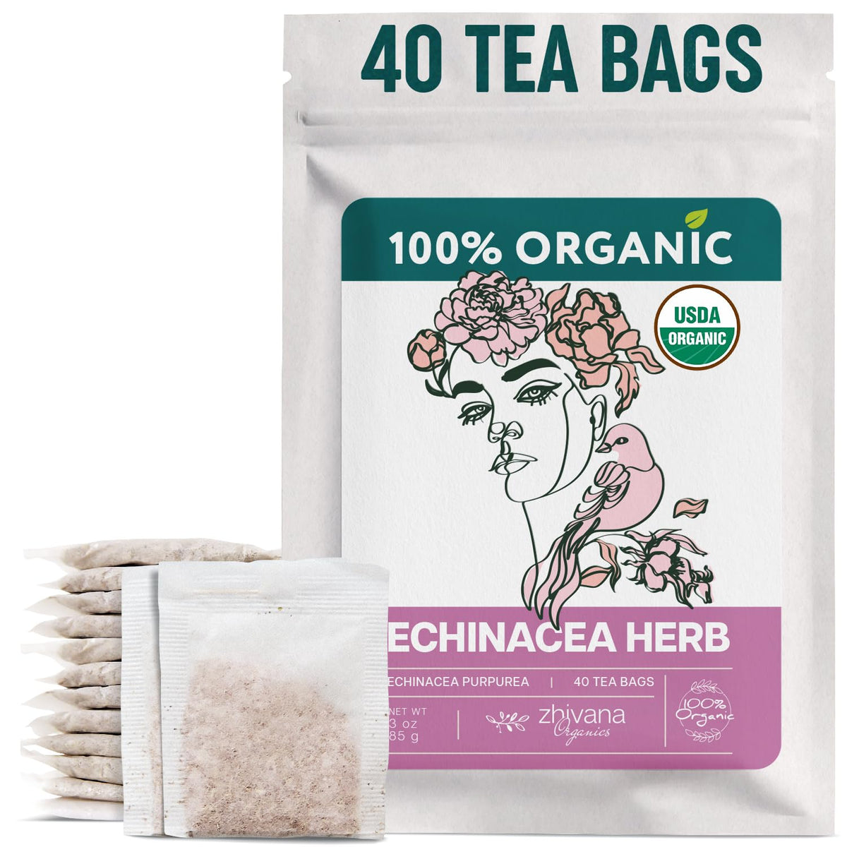 organic echinacea herbal tea bags