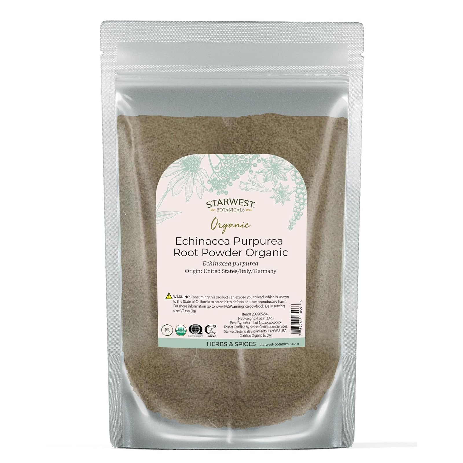 organic echinacea purpurea root powder