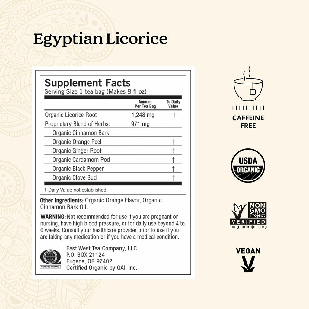 Organic Egyptian Licorice tea for relaxation