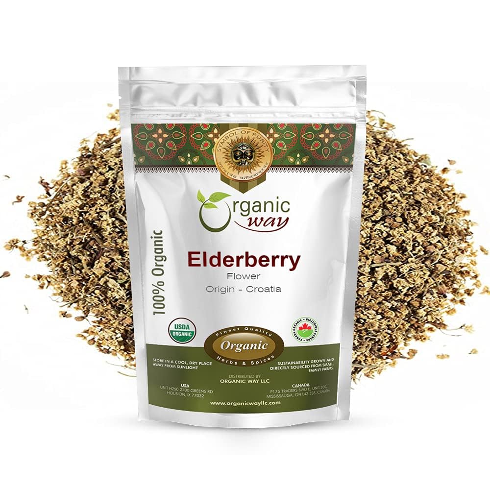 organic elder flowers herbal tea