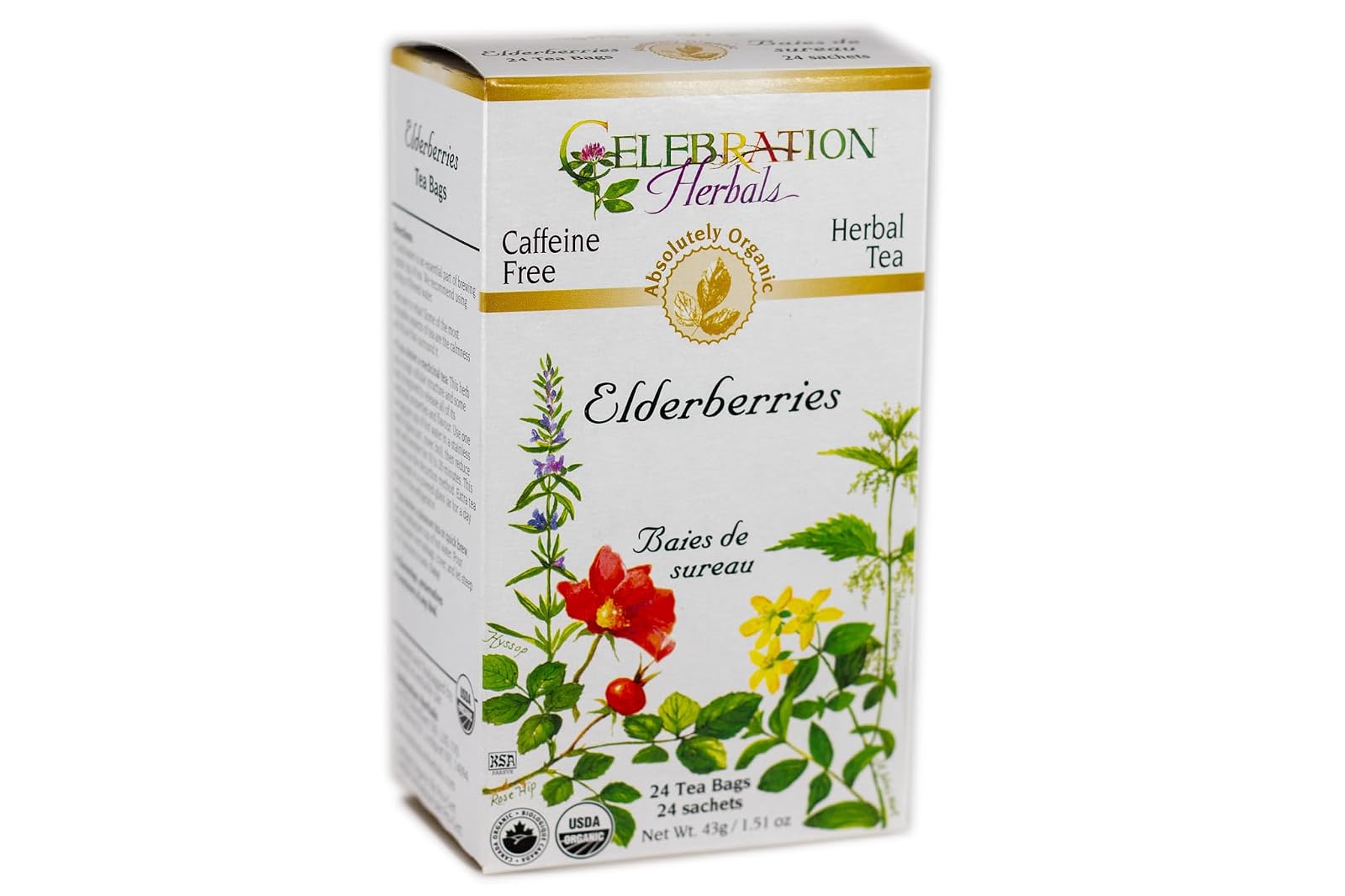 organic elderberries herbal tea bags
