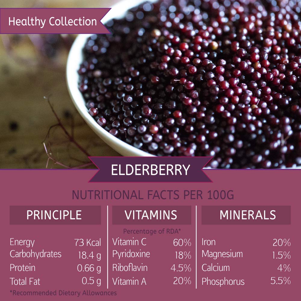 Organic elderberries rich in antioxidants