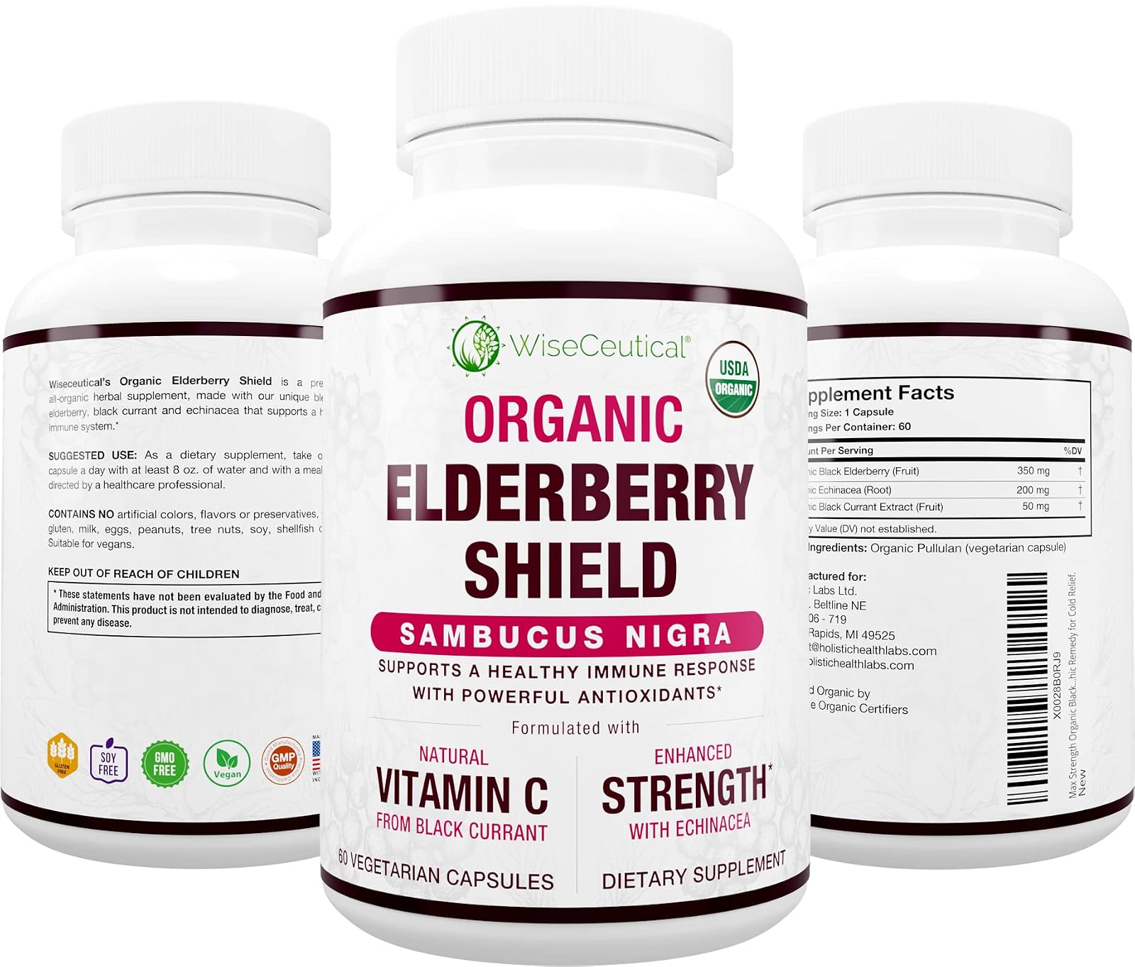 organic elderberry and echinacea capsules