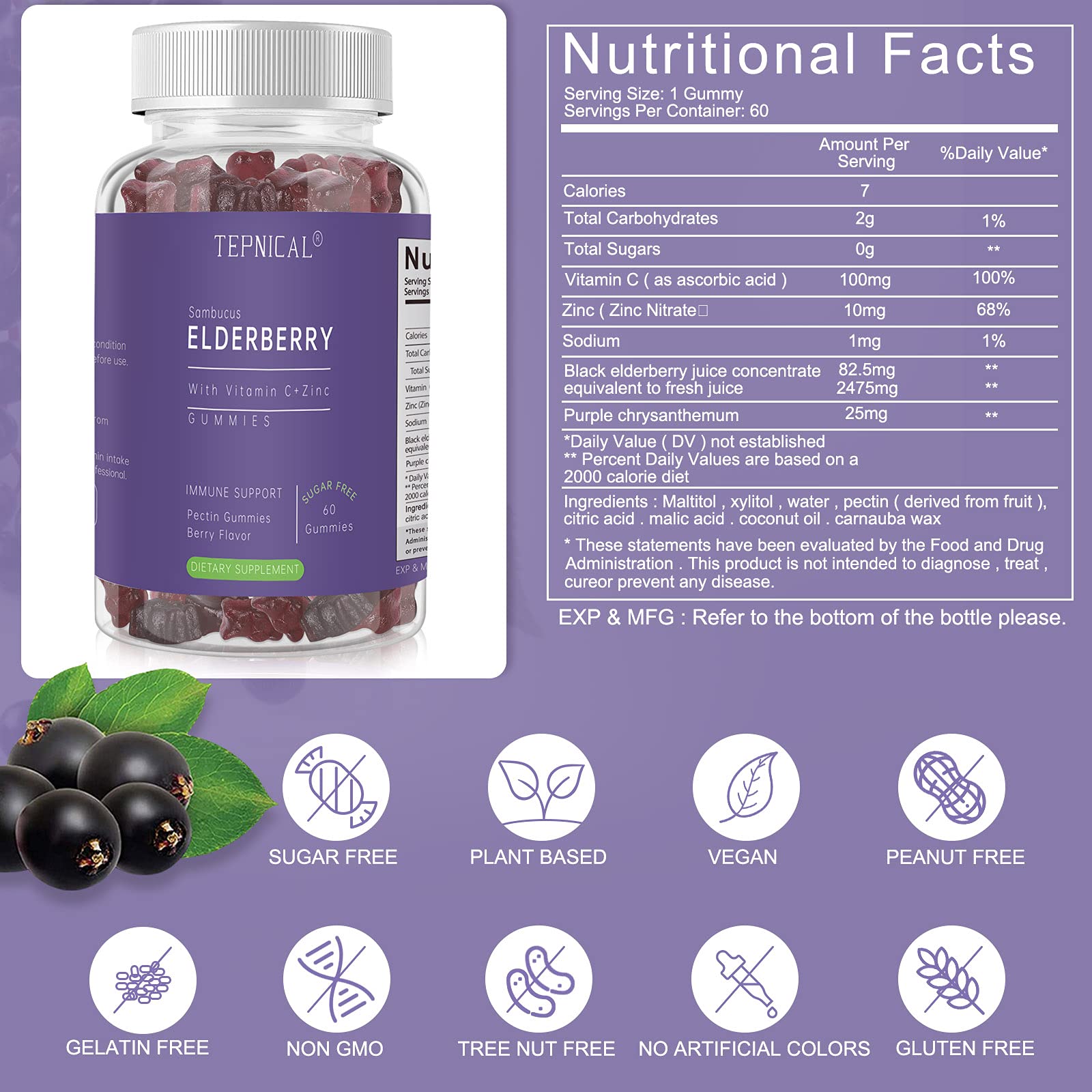organic elderberry extract in gummy form
