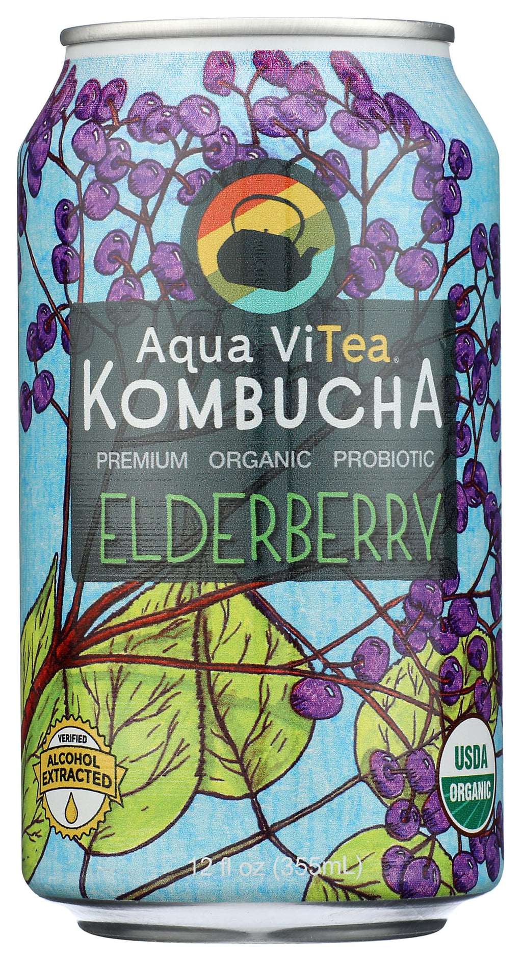 organic elderberry kombucha beverage