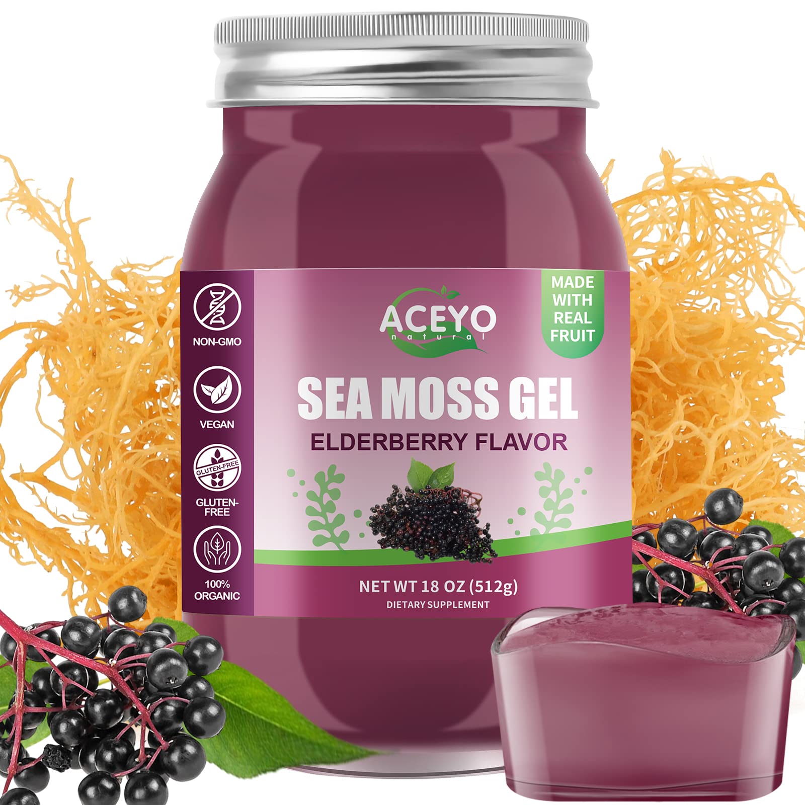 organic elderberry sea moss gel
