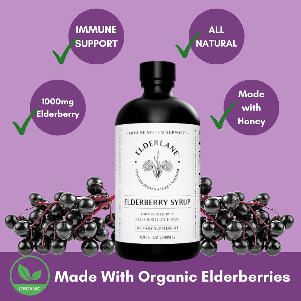 Organic elderberry syrup for cold relief