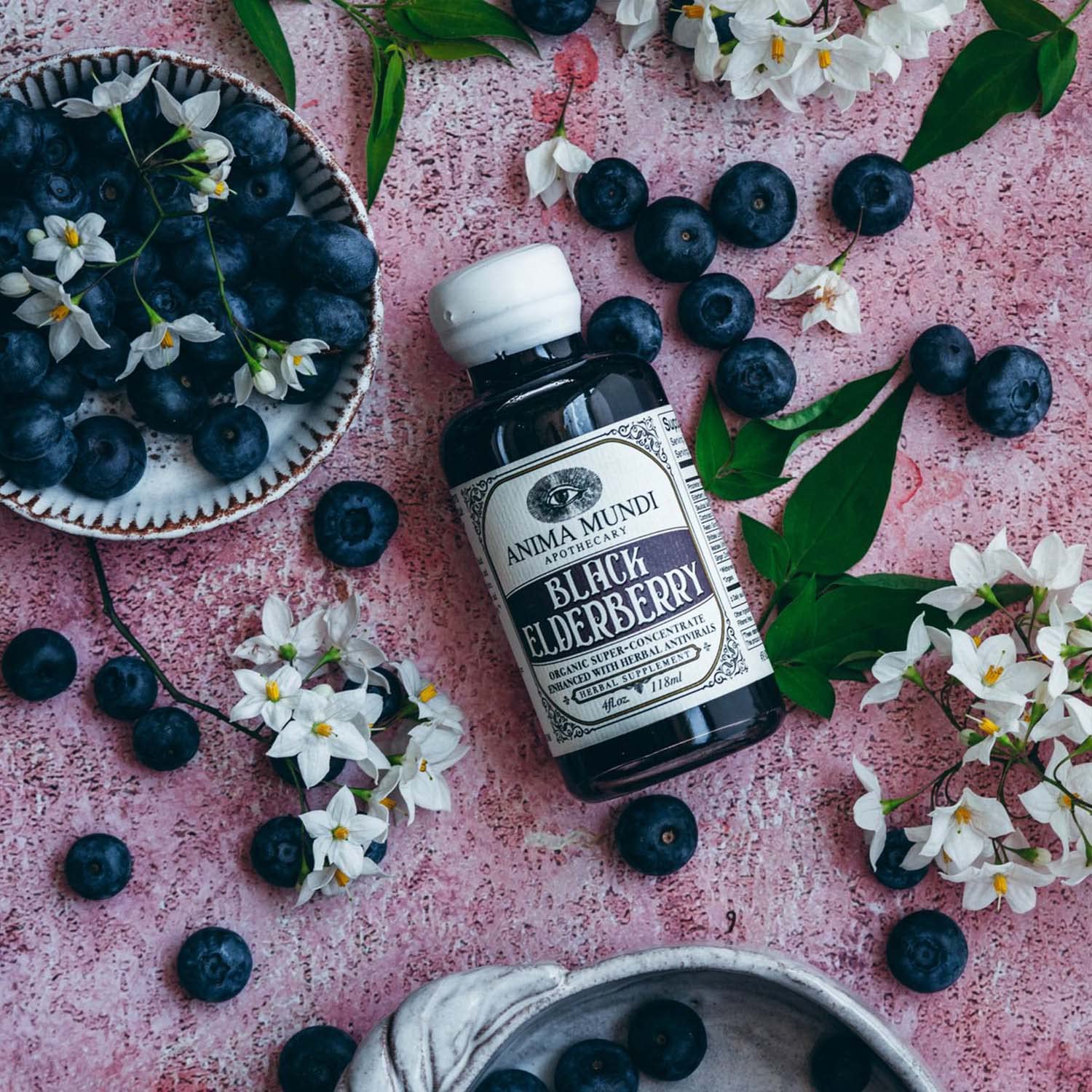 Organic elderberry syrup for colds