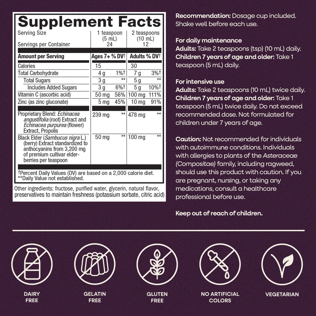 Organic elderberry syrup for vitality