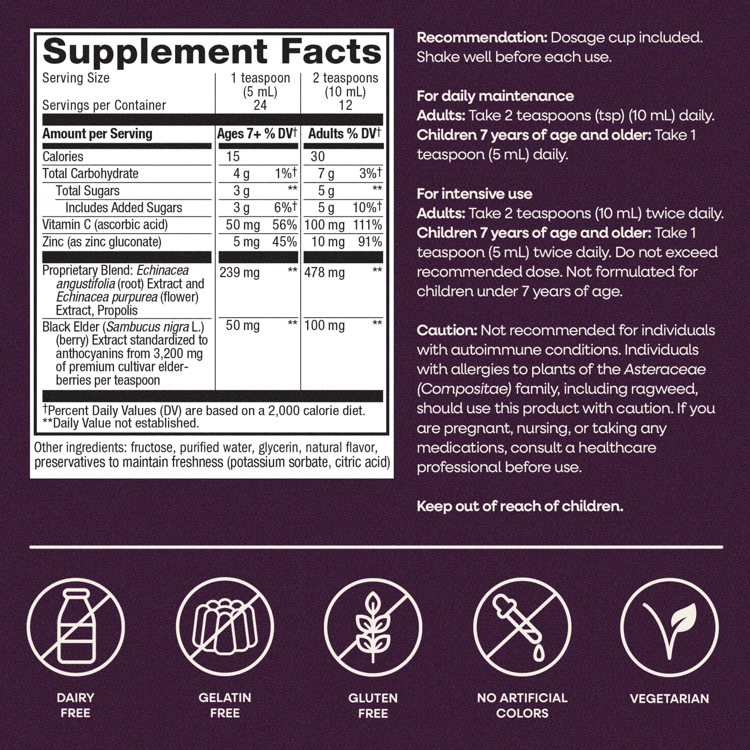 Organic elderberry syrup for vitality