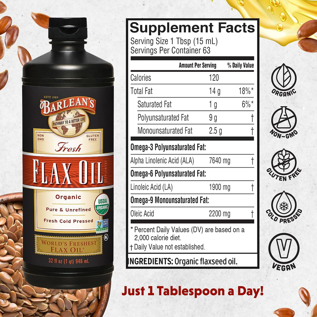 organic flaxseed oil rich in omega-3