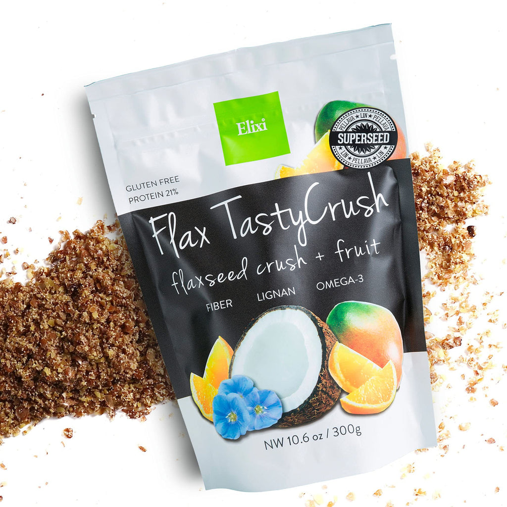 organic flaxseed snack with fruit