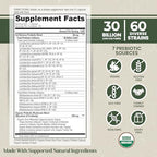 Organic Flora probiotics 30 billion CFU